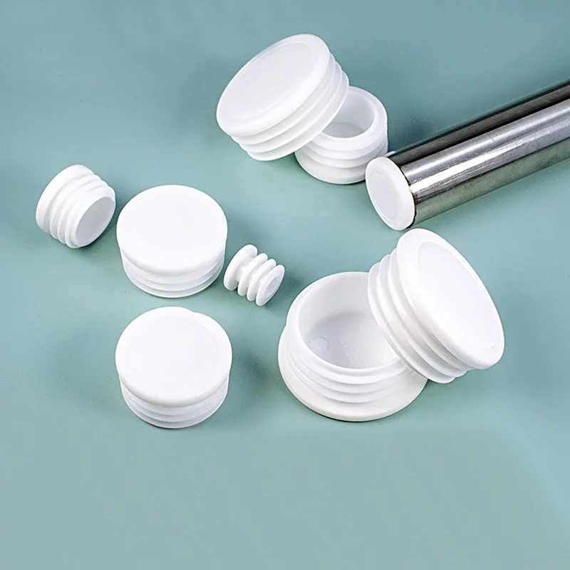 White Round Plastic Blanking End Cap Tube Pipe Inserts Plug Bung Insert ...