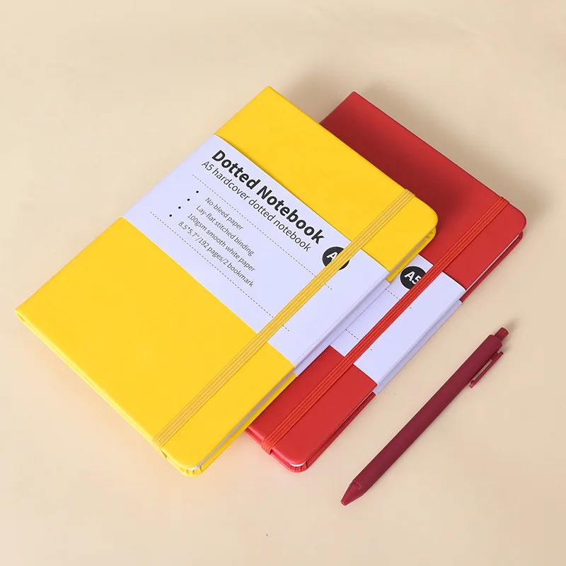 A5 Notebook 96 Sheets Classic Journal Dotted Paper Hard Cover Business ...