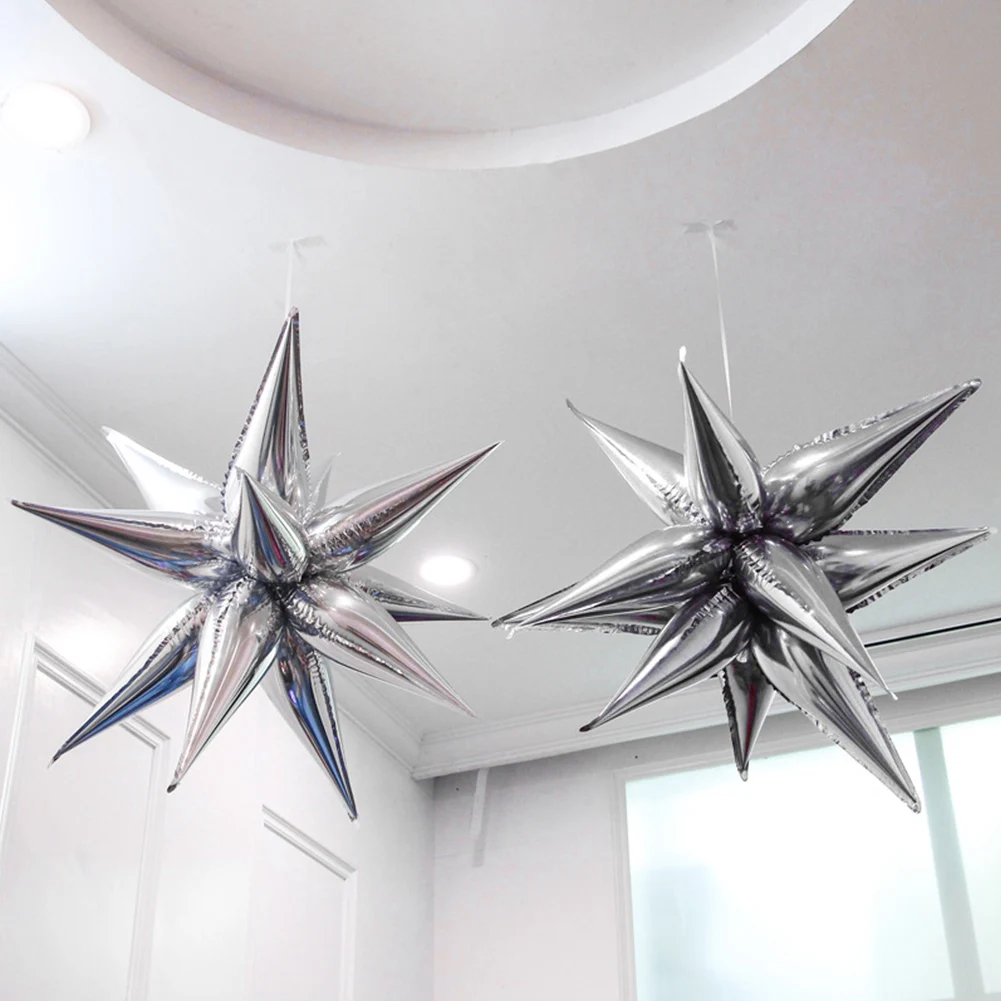 50-Pcs-Explosion-Star-Foil-Balloons-Star-Balloons-Silver-Starburst-Cone ...