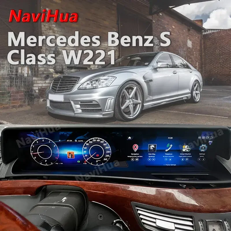 For-Mercedes-Benz-S-Class-W221-To-W222-12-3-Inch-Dual-Screen-Android ...