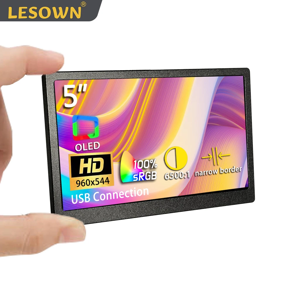 LESOWN-Wide-mini-Portable-Monitor-5-inch-USB-Connection-6500-1-100-sRGB ...