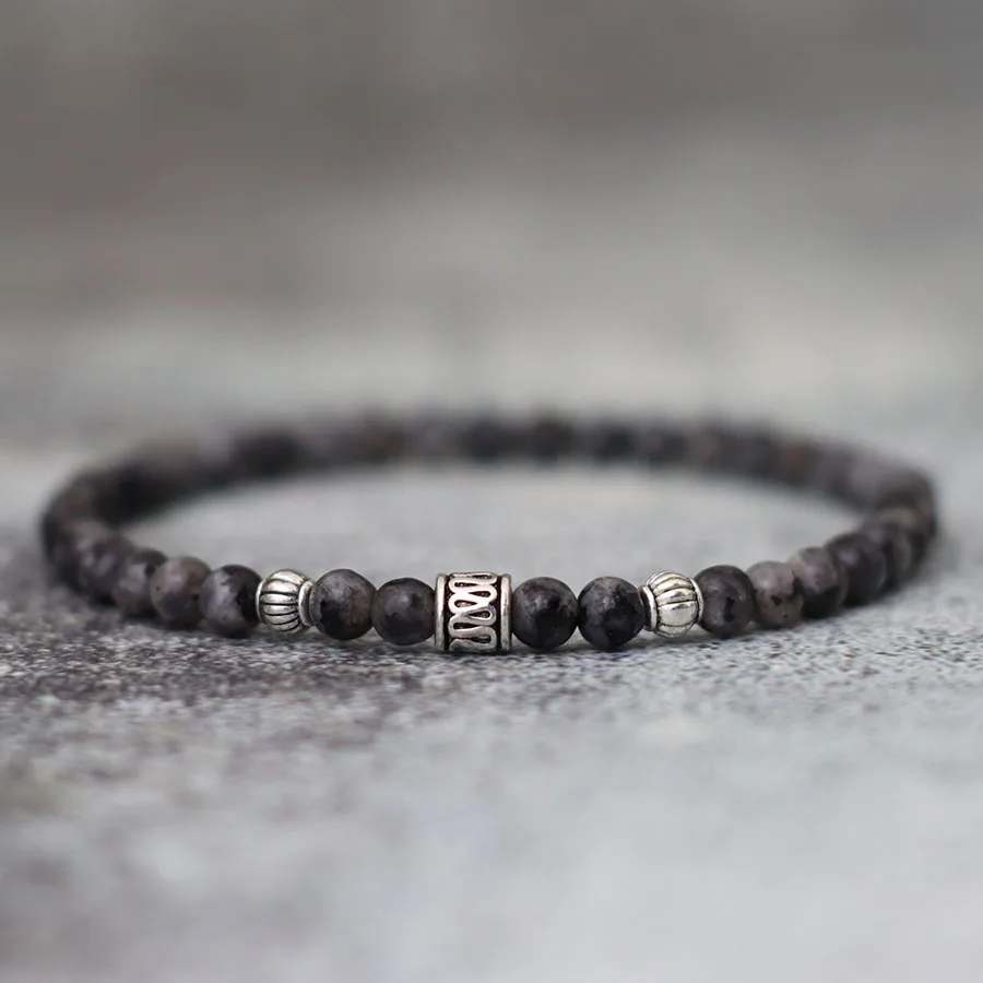 Noter-New-4mm-Bracelet-For-Men-Viking-Rice-Beads-Braclet-Natural-Lava ...