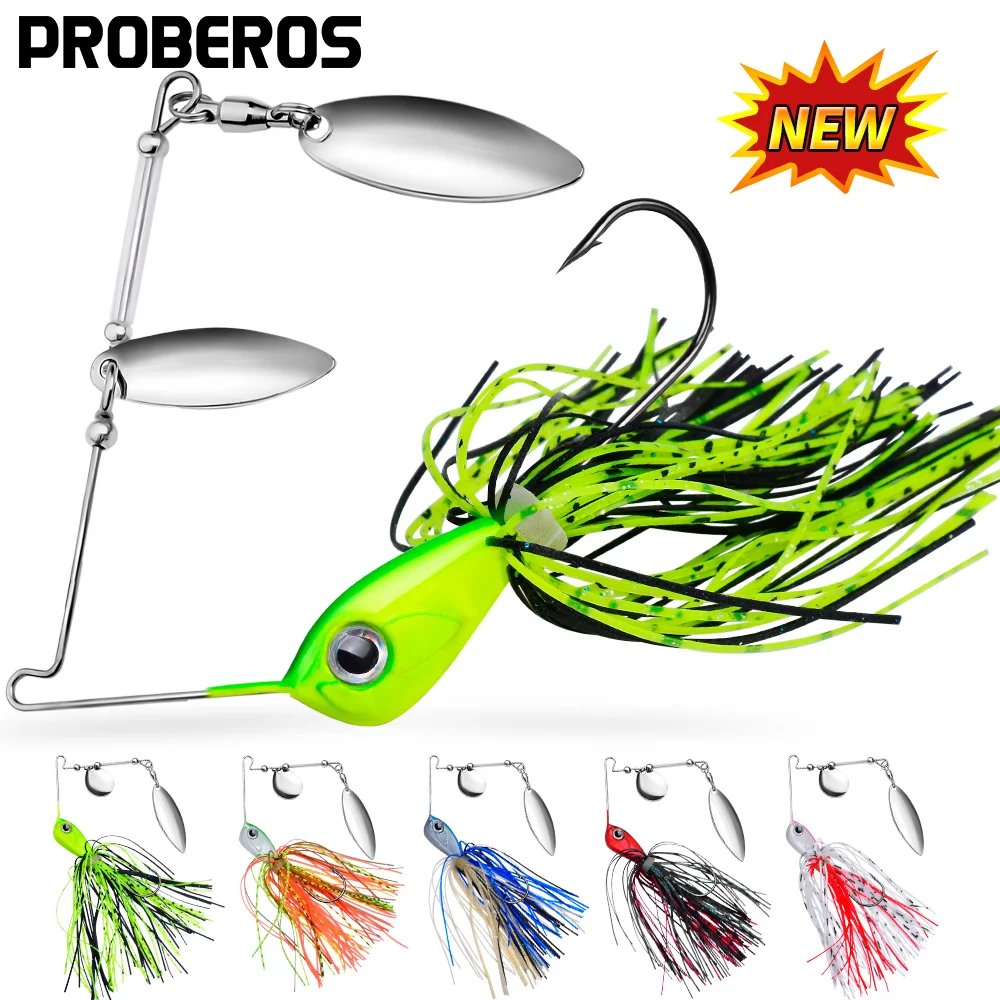 PROBEROS 5pcs 10G/14G Artificial Bait Spinnerbait 3D Eyes Silicone ...