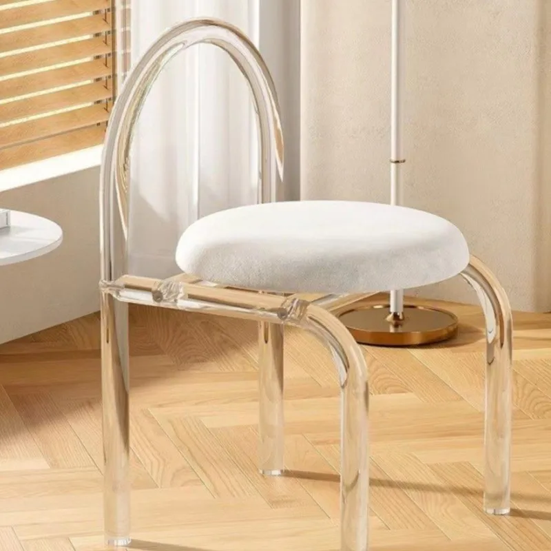 X D Acrylic Transparent Chair Dressing Table Makeup Chair Bedroom Balcony Fairy Chair Minimalist Small Dining Chair Hot Selling AliExpress
