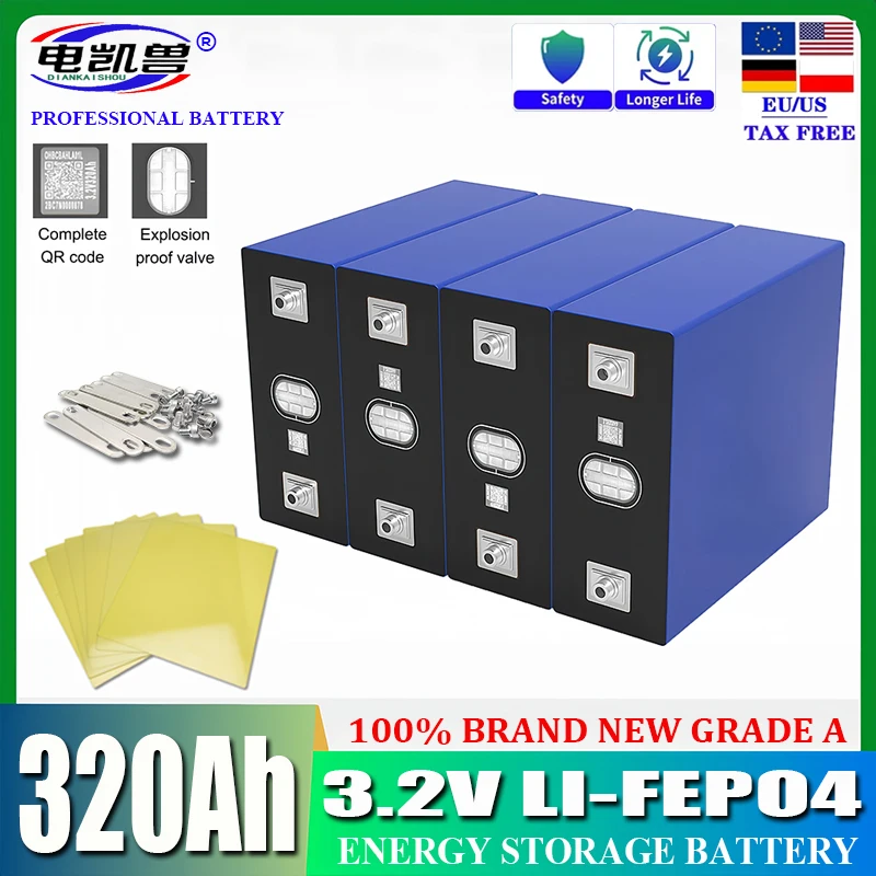 1-16pcs-Grade-A-3-2V-320Ah-Lifepo4-Rechargeable-Battery-Lithium ...