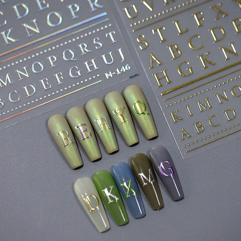 5D-Relief-Stamp-Green-Purple-Gold-Laser-Silver-Large-English-Capital ...