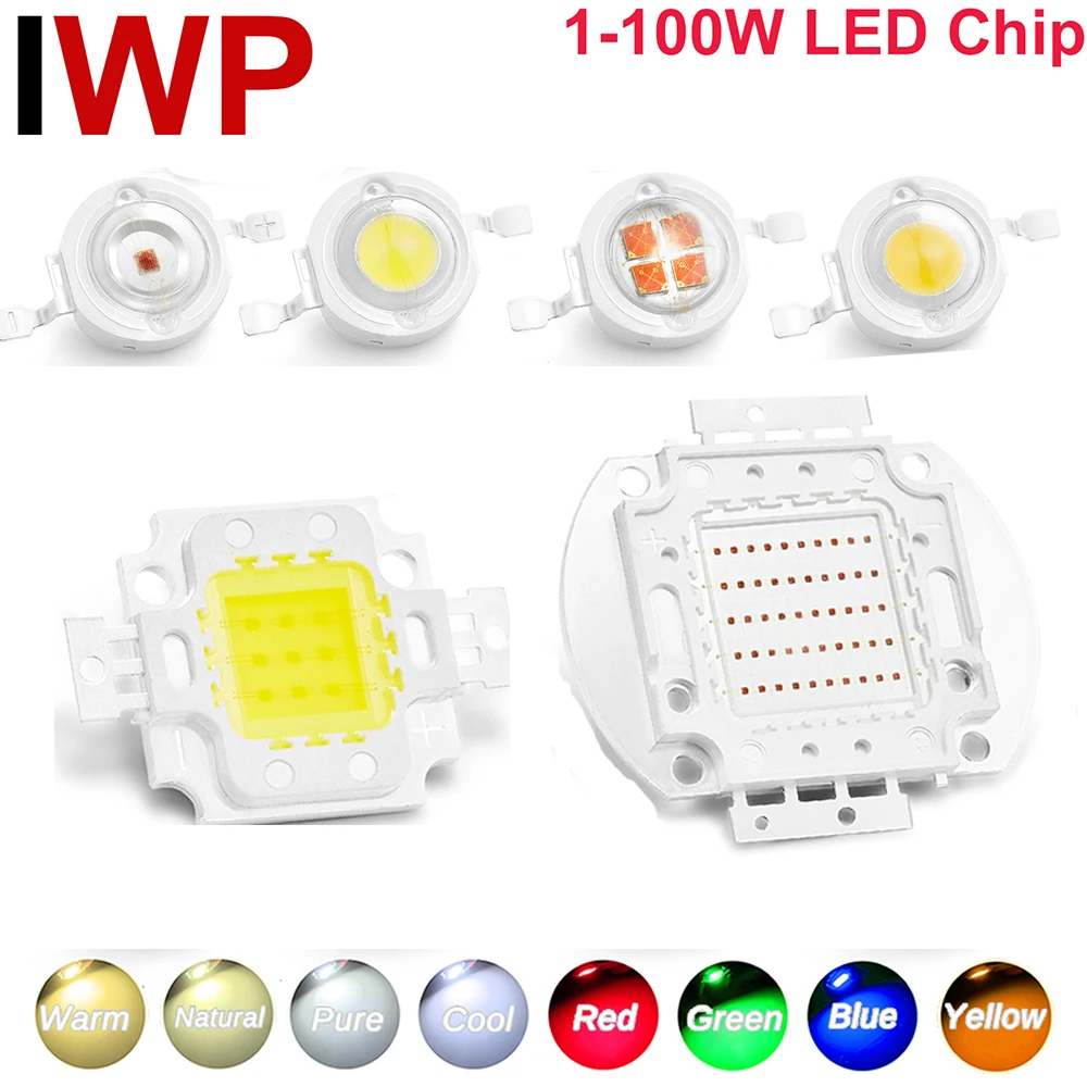 Chip Led de alta potencia, 1W, 3W, 5W, 10W, 20W, 30W, 50W, 100W ...