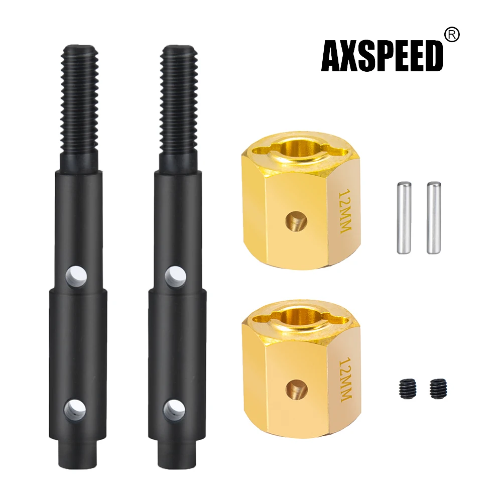 AXSPEED Metal Portal Axle Stub Drive Gear Shaft+12mm Wheel Hex Hub ...