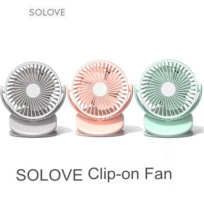 Solove Electric Fan F3 Mini Clip Fan Portable fan rechargeable fans ...
