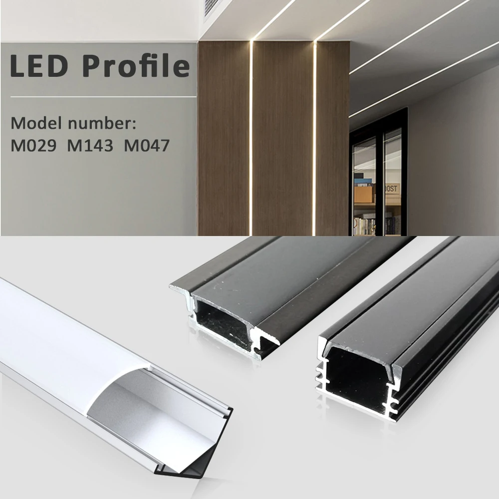 50CM-LED-Strip-Light-Aluminium-Profile-Channel-Silvery-Black-Diffuser ...
