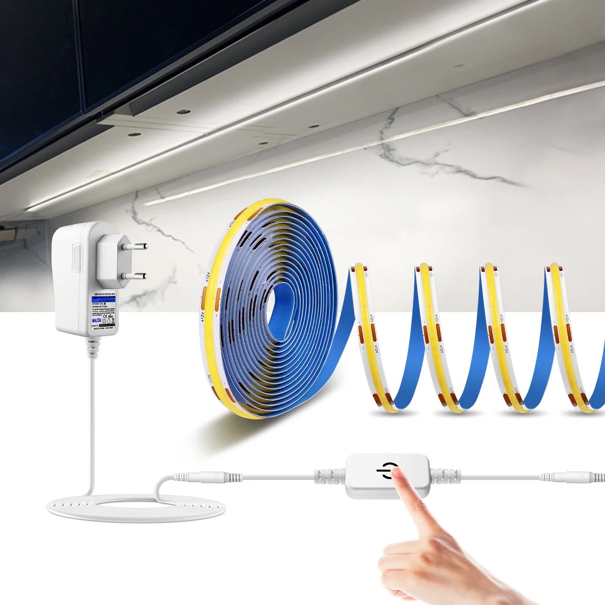 110V 220V To 12V LED Strip COB Backlight Light Hand Motion Sensor Touch ...