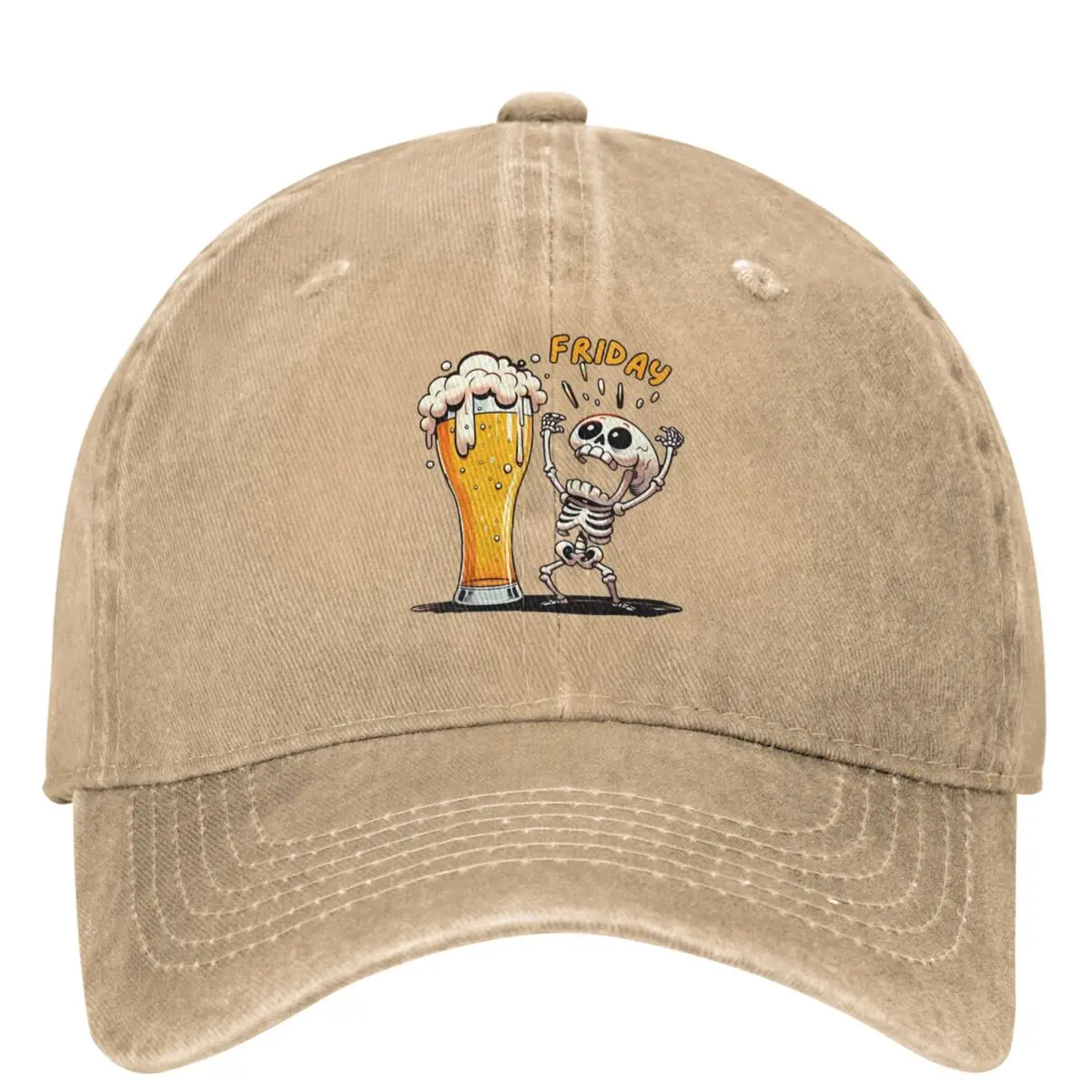 Skeleton-Enjoying-FRIDAY-Baseball-Cap-Friday-for-Beer-Lovers-Running ...