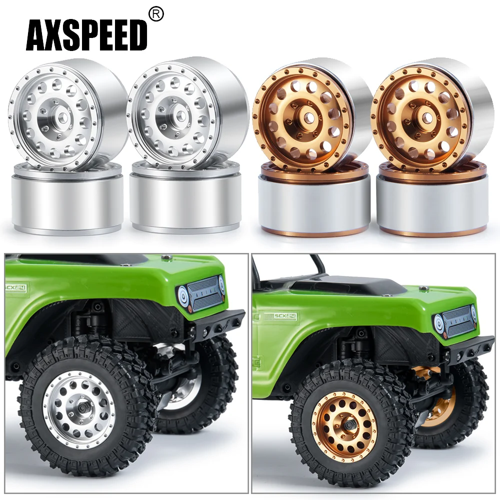 AXSPEED-4Pcs-1-0inch-Micro-Aluminum-Beadlock-Wheel-Rims-Hubs-for-Axial ...