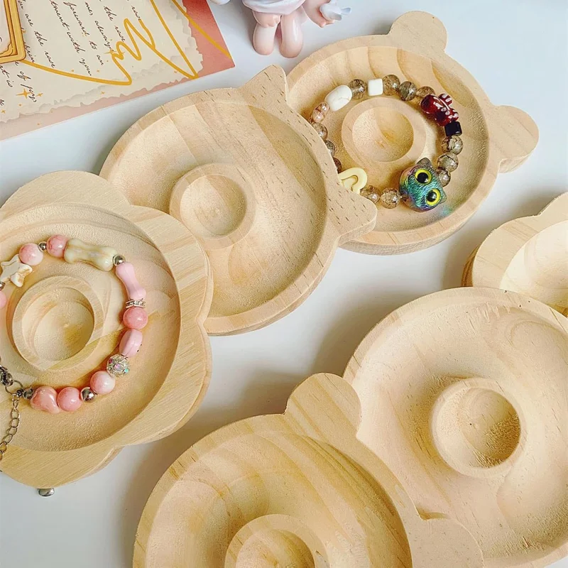 Natural Wood Board Plate Beading Tray Jewelry Measuring Tools Craft ...