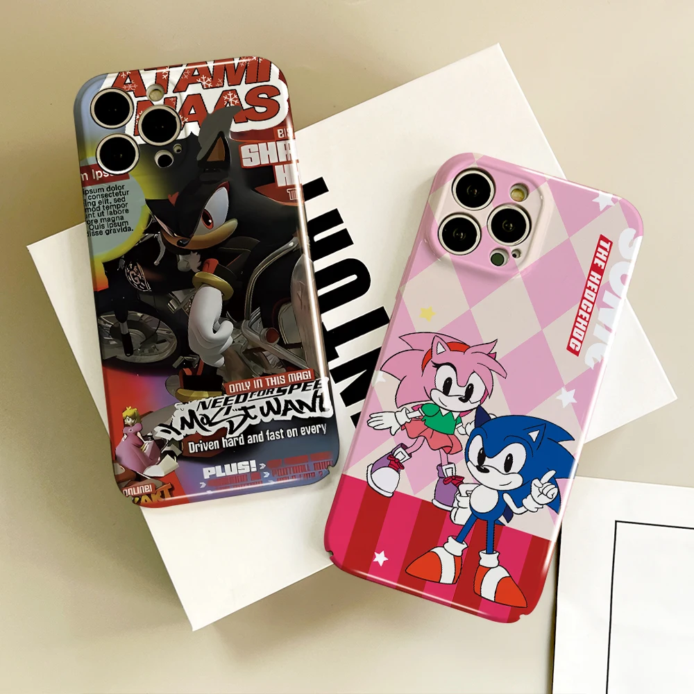 Cartoon S-Sonic Phone Case For iPhone 16 12 13 14 15 Pro Max Plus All ...