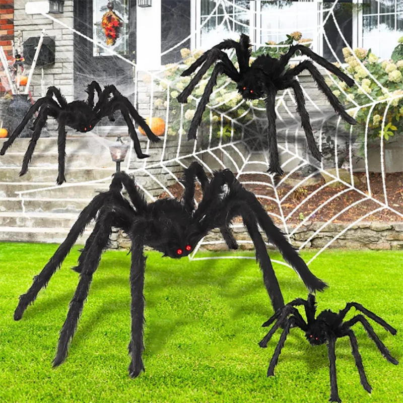 30cm/50cm/75cm/90cm/125cm/150cm/200cm Giant Black Spider Halloween ...