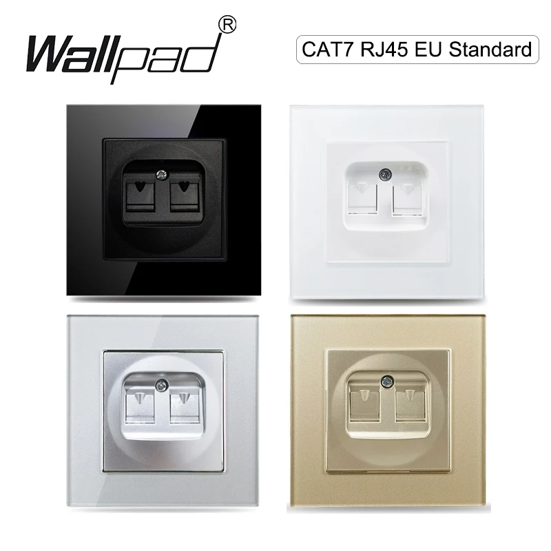 RJ45-CAT7-Connector-Double-Data-Socket-Wallpad-White-Black-Gold-White ...