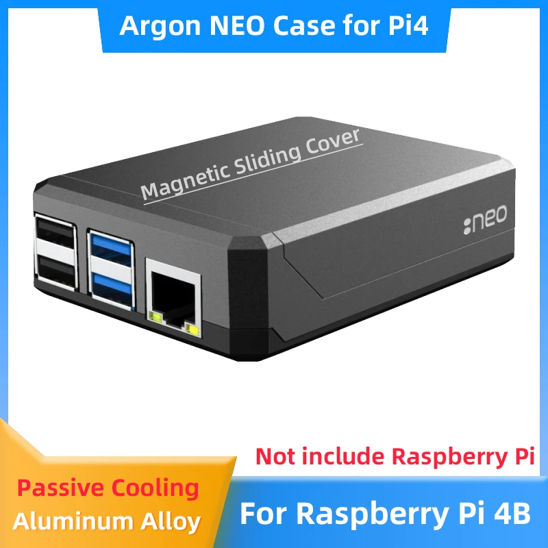 Argon-NEO-Raspberry-Pi-4-Case-Aluminum-Shell-Magnetic-Sliding-Cover ...