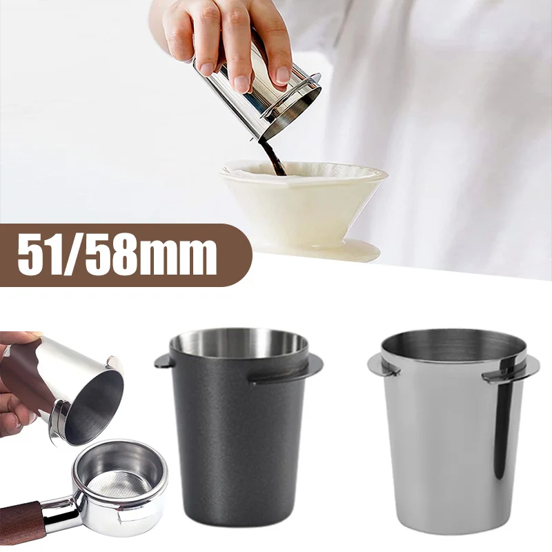 51-58MM-Coffee-Powder-Cup-Bean-Grinder-Powder-Receiver-Stainless-Steel ...