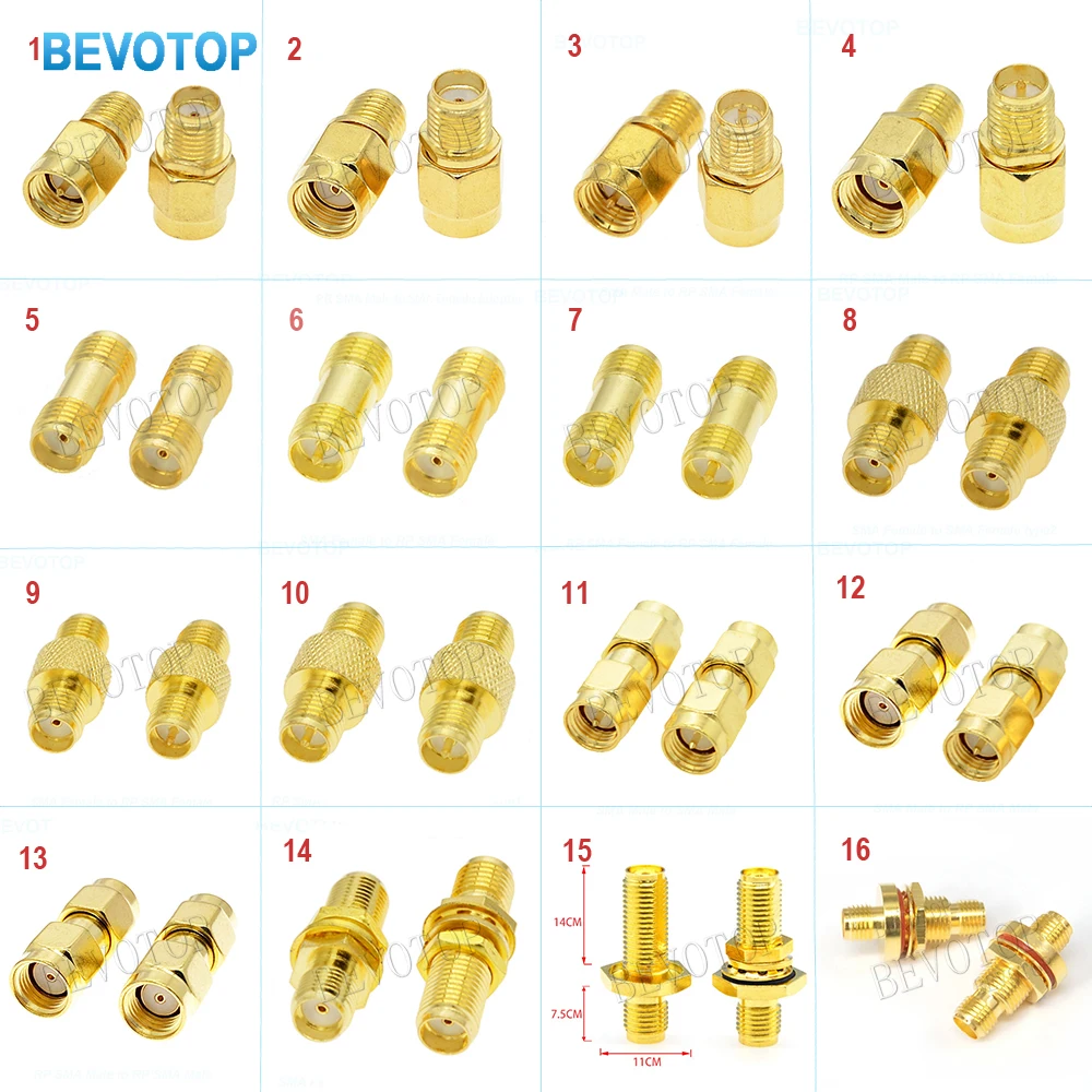 2Pcs-lot-SMA-RP-SMA-Male-to-SMA-RP-SMA-Female-Straight-Adapter-RF ...