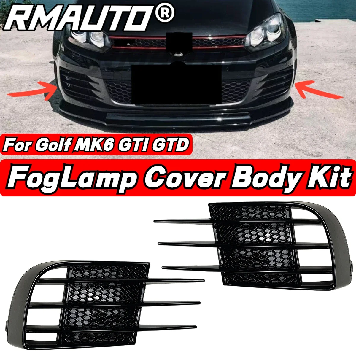 Car-Front-Fog-Lamp-Cover-Trim-HONEYCOMB-Fog-Lamp-Grille-Body-Kit-For-VW ...