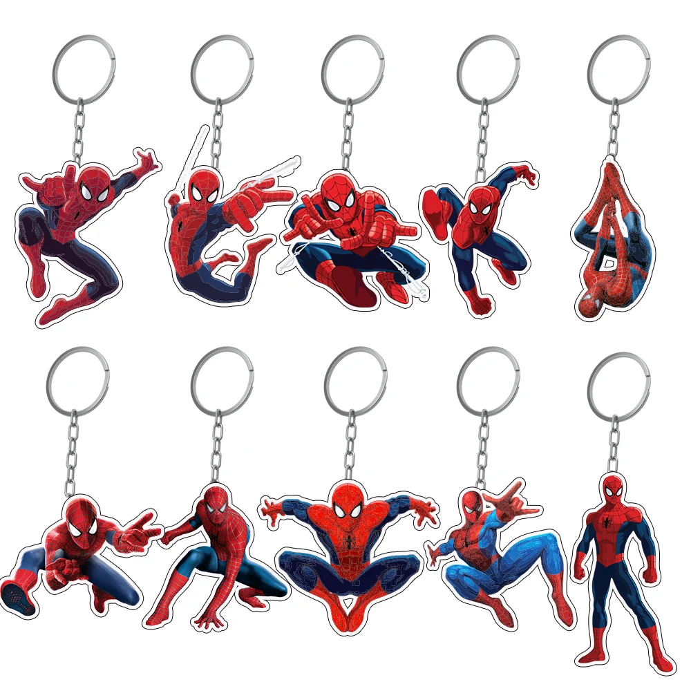 10pcs-Spiderman-Keychains-for-Car-Keys-Kids-Superhero-Birthday-Party ...