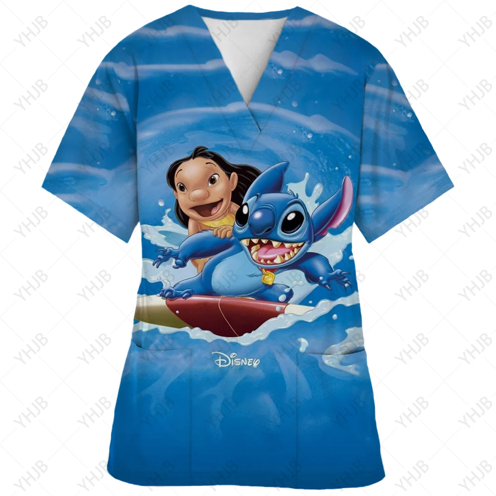 Uniforme de enfermera con cuello en V y manga corta para dentista ...