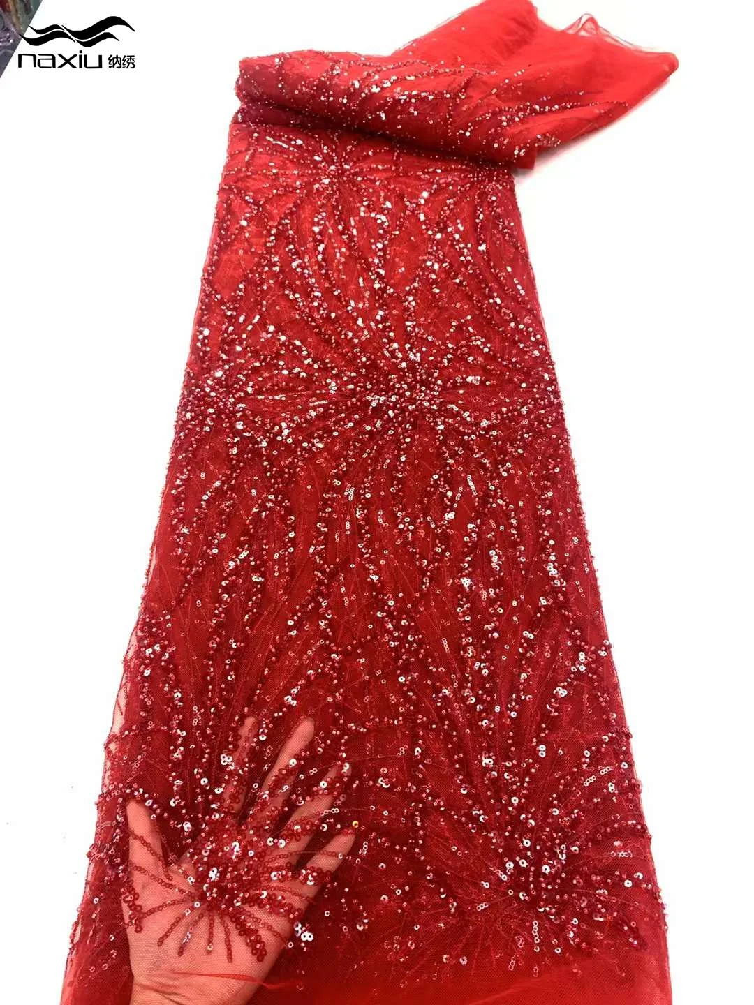 Madison-African-Lace-Fabric-Dubai-Hand-Beaded-Tulle-Lace-Fabric ...