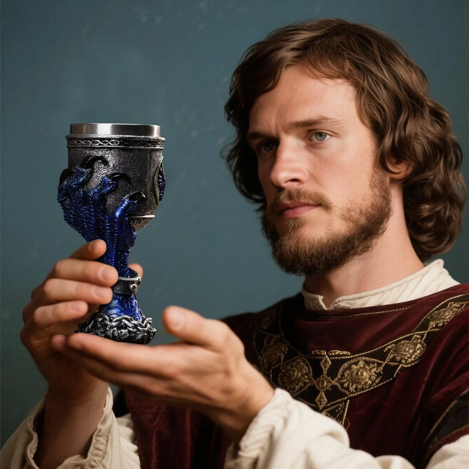 Medieval Dragon Claw Wine Goblets Beer Cup Evil Dragon Gem Stainless ...