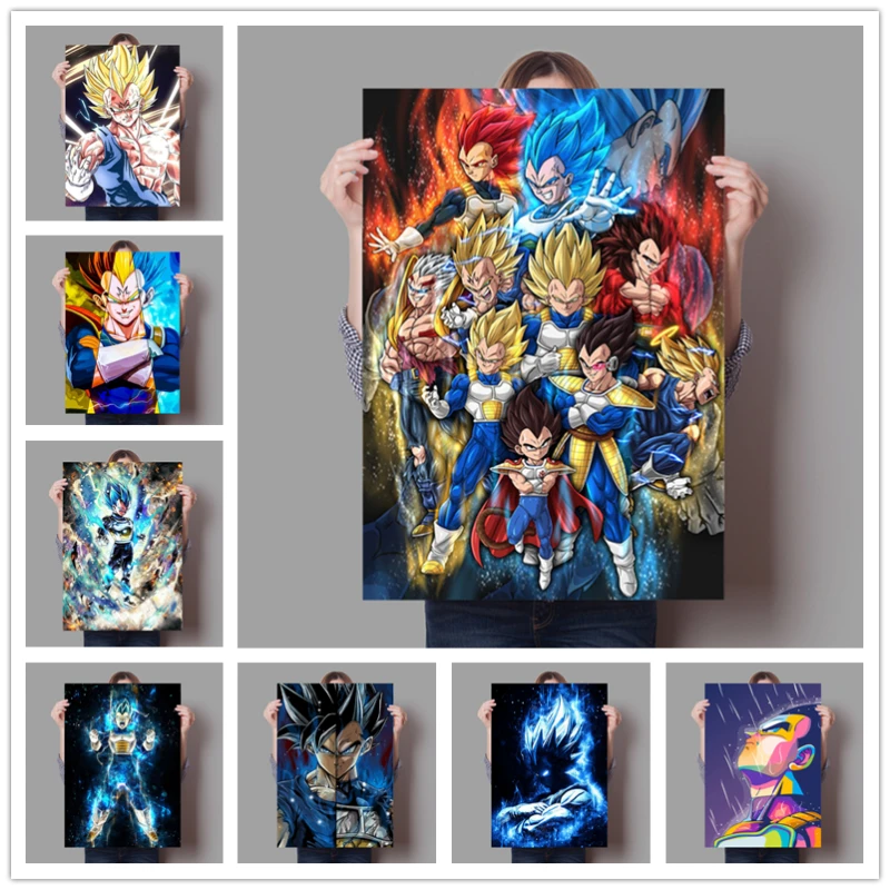 Anime Classic Poster Dragon Ball Painting Super Saiyan Vegeta Canvas No ...