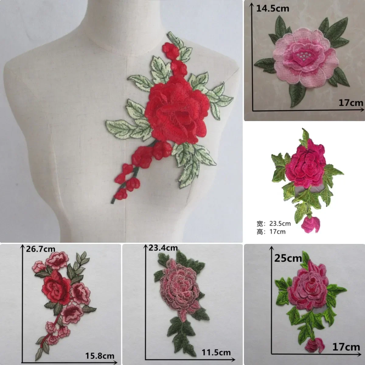 Wholesale-sales-of-10-pieces-of-polyester-embroidered-flower-colored ...