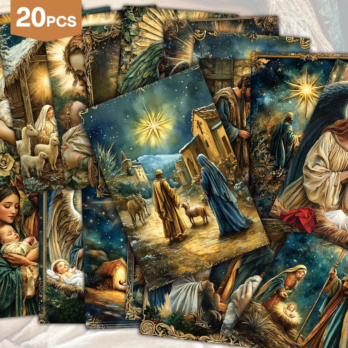20pcs Classical Renaissance Jesus Cards&Postcards,Angel Holding Jesus ...