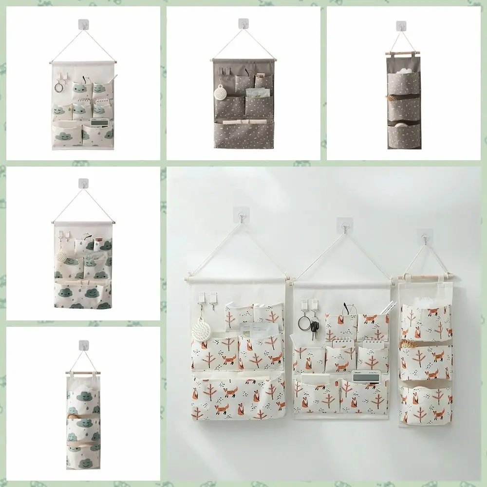 Cotton-Sundries-Storage-Bag-Multifunction-Hanging-Wall-Mounted-Clothes ...