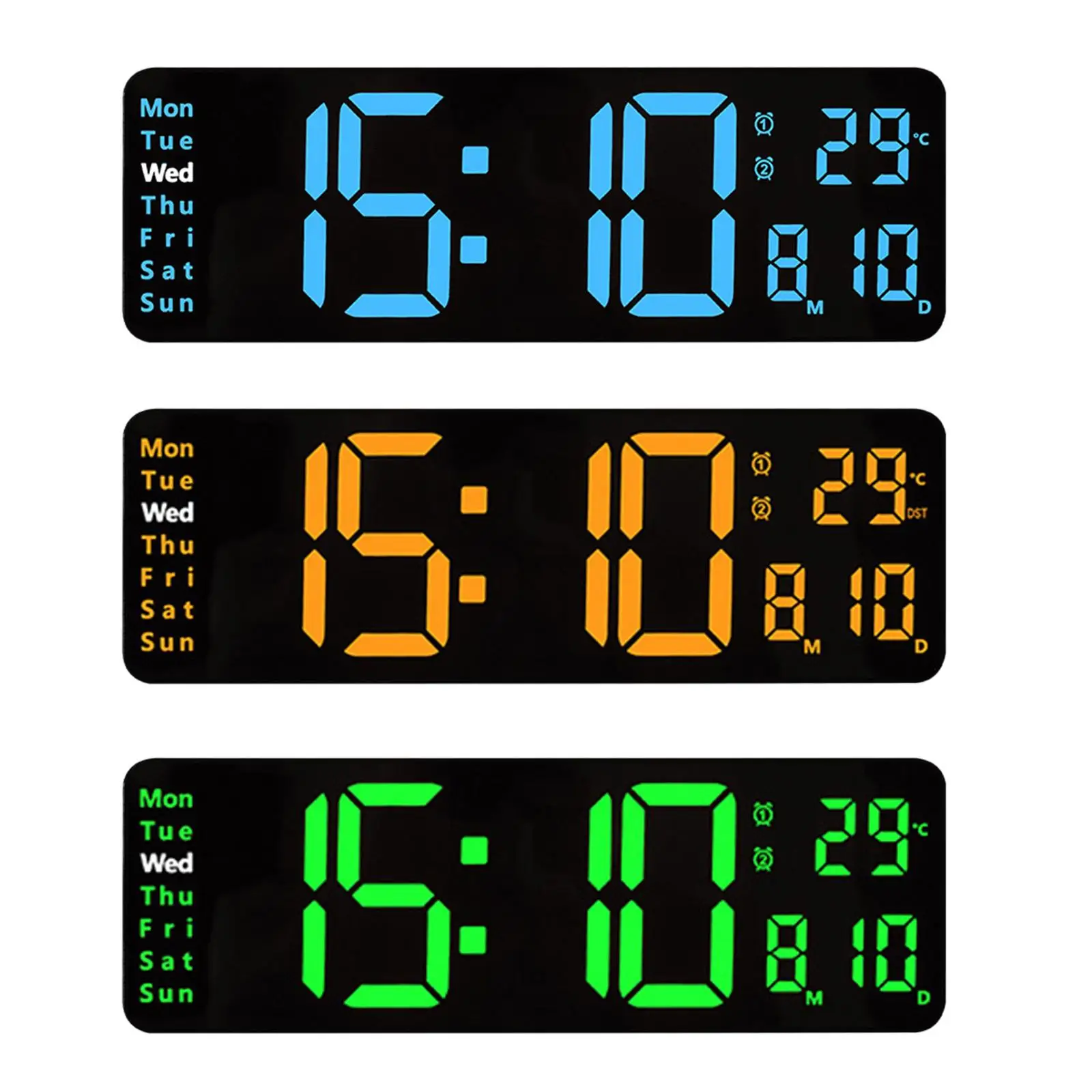 Digital-Wall-Clock-Outlet-Powered-Wall-Mounted-or-Desktop-LED ...
