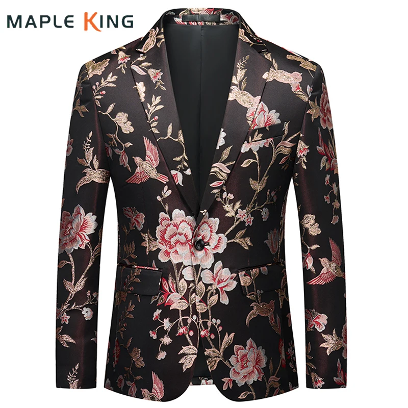 Black-Party-Blazer-Men-Floral-Jacquard-Suit-Jacket-Luxury-Designer-Blazer-Steampunk-Mascuino ...