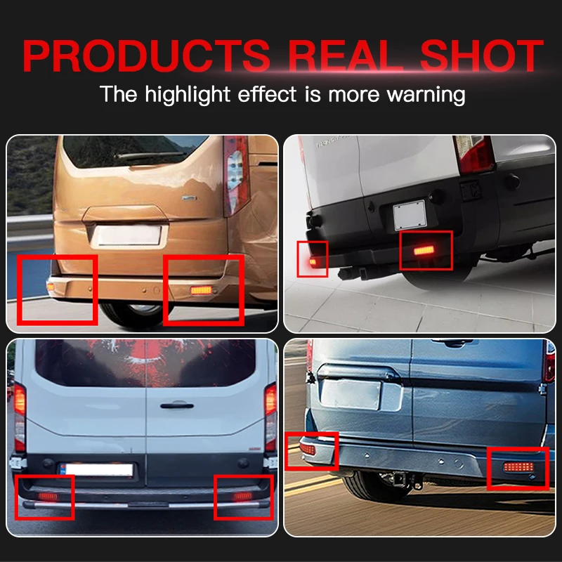 2PCS LED Rear Bumper Brake Light Tail Stop Warning Lamp Canbus For Ford ...
