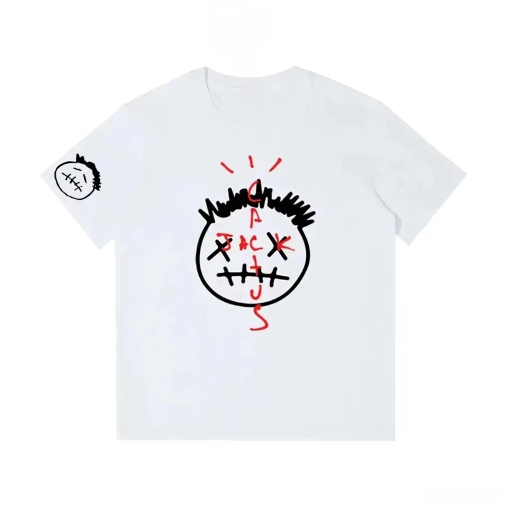 Cactus Jack Face Tee – Travis Scott Line Art Design