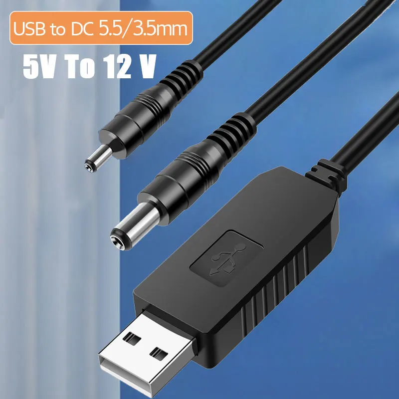USB Power Boost Line DC 5V To DC 9V / 12V Step Up Module Usb Converter Adapter Cable 5.5mm Plug ...