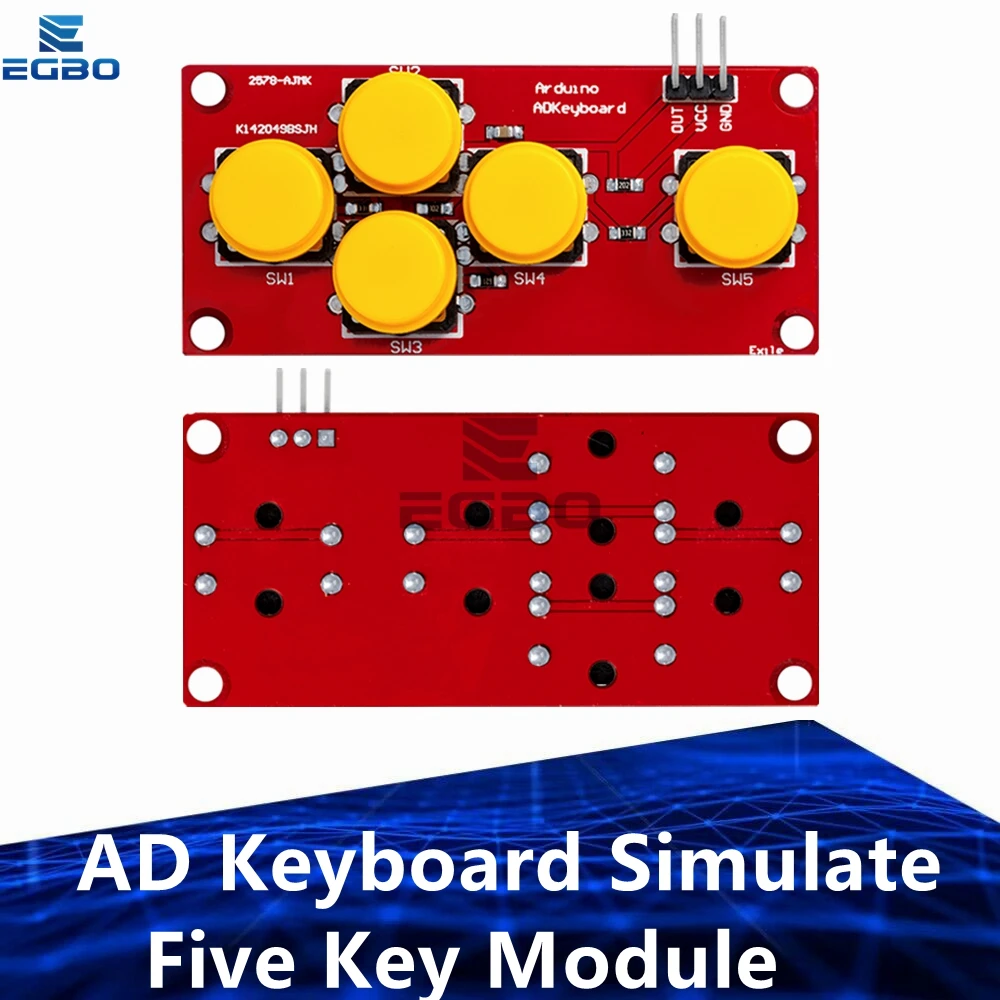 AD Keyboard Simulate Five Key Module Analog Button for arduino Sensor Expansion Board - AliExpress