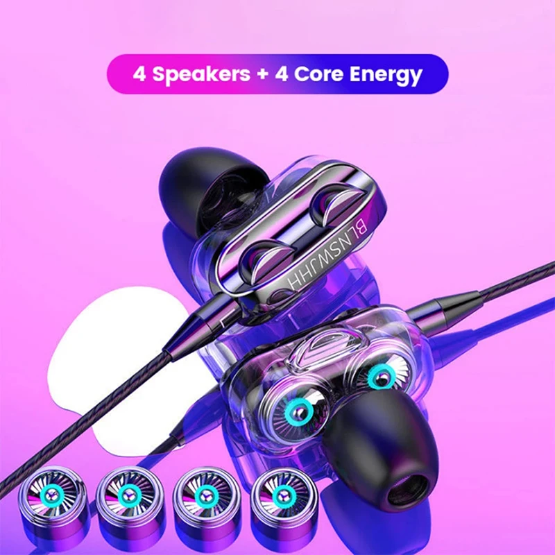 3-5mm-HiFi-Wired-Headphones-Quad-Core-Sport-Earphone-Dual-Driver-Bass ...