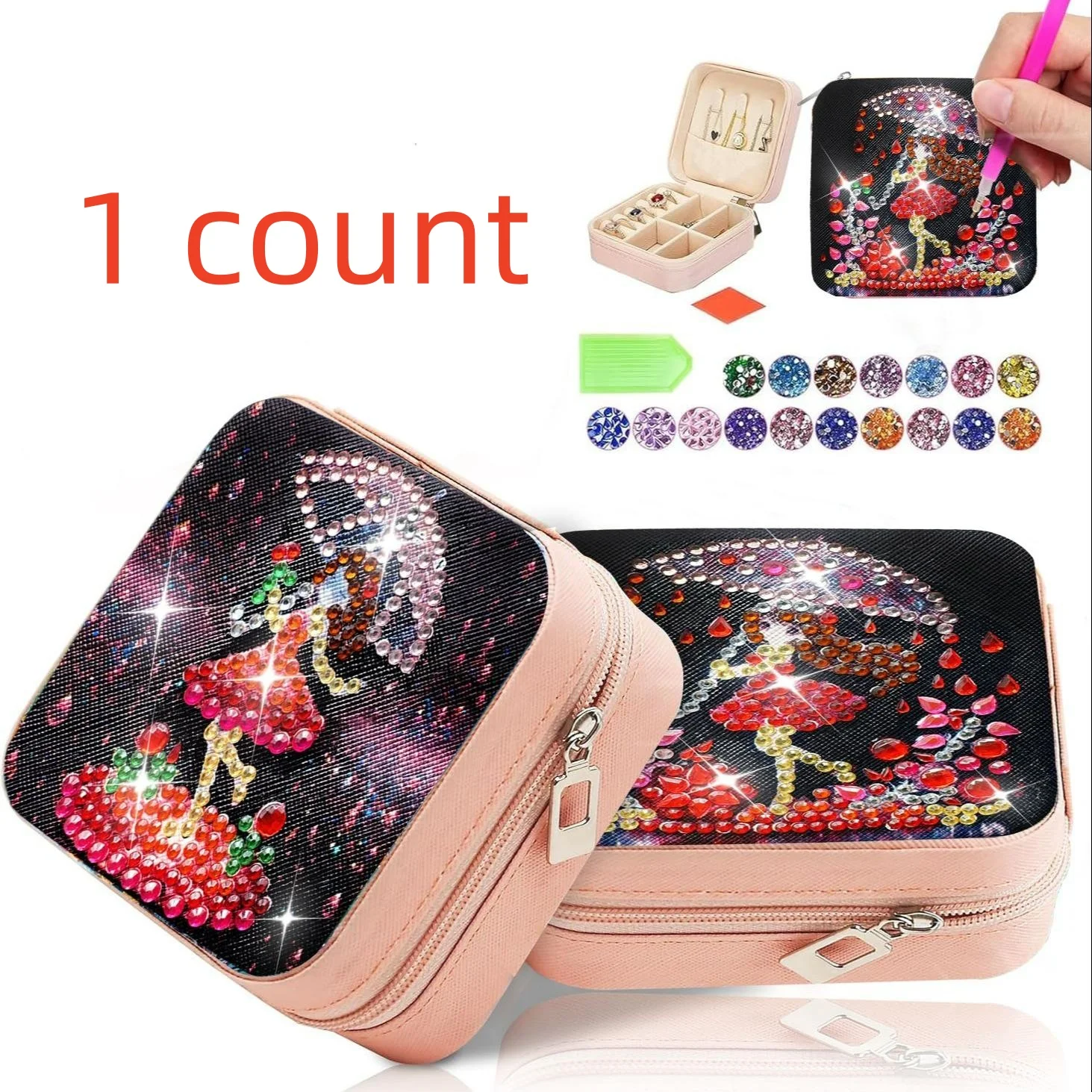 1pc DIY cartoon character Diamond Art Jewelry Storage Box Portable ...