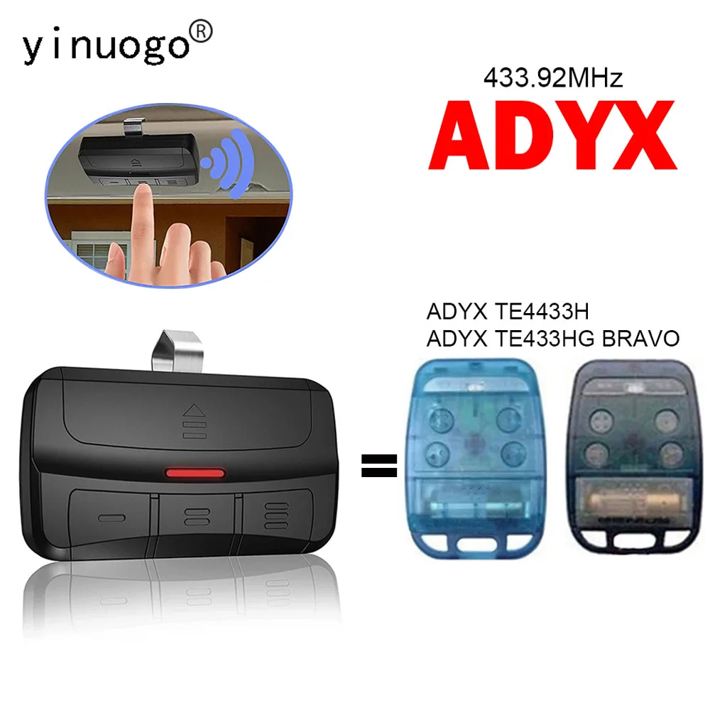ADYX TE4433H TE433HG BRAVO Garage Door Remote Control 433.92MHz Garage ...