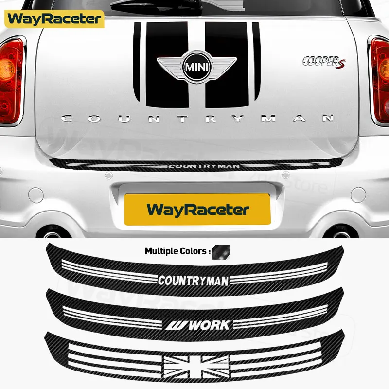 Glossy 5D Carbon Black Vinyl Decal Rear Bumper Trunk Load Edge ...