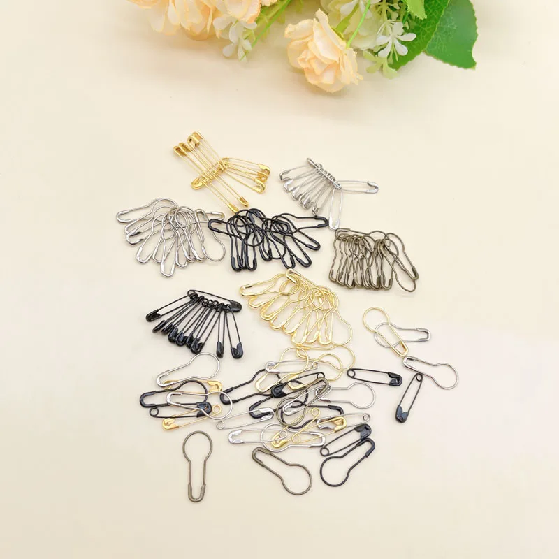200pcs Black/Silver/Golden Safety Pind Mini Safety Pins Metal Clip ...