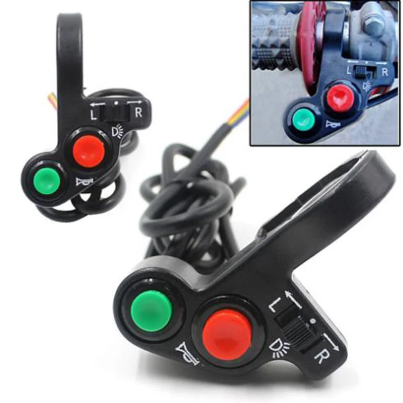 Motorcycle Handlebar Switch Electric Bike Scooter Horn Turn Signals On ...