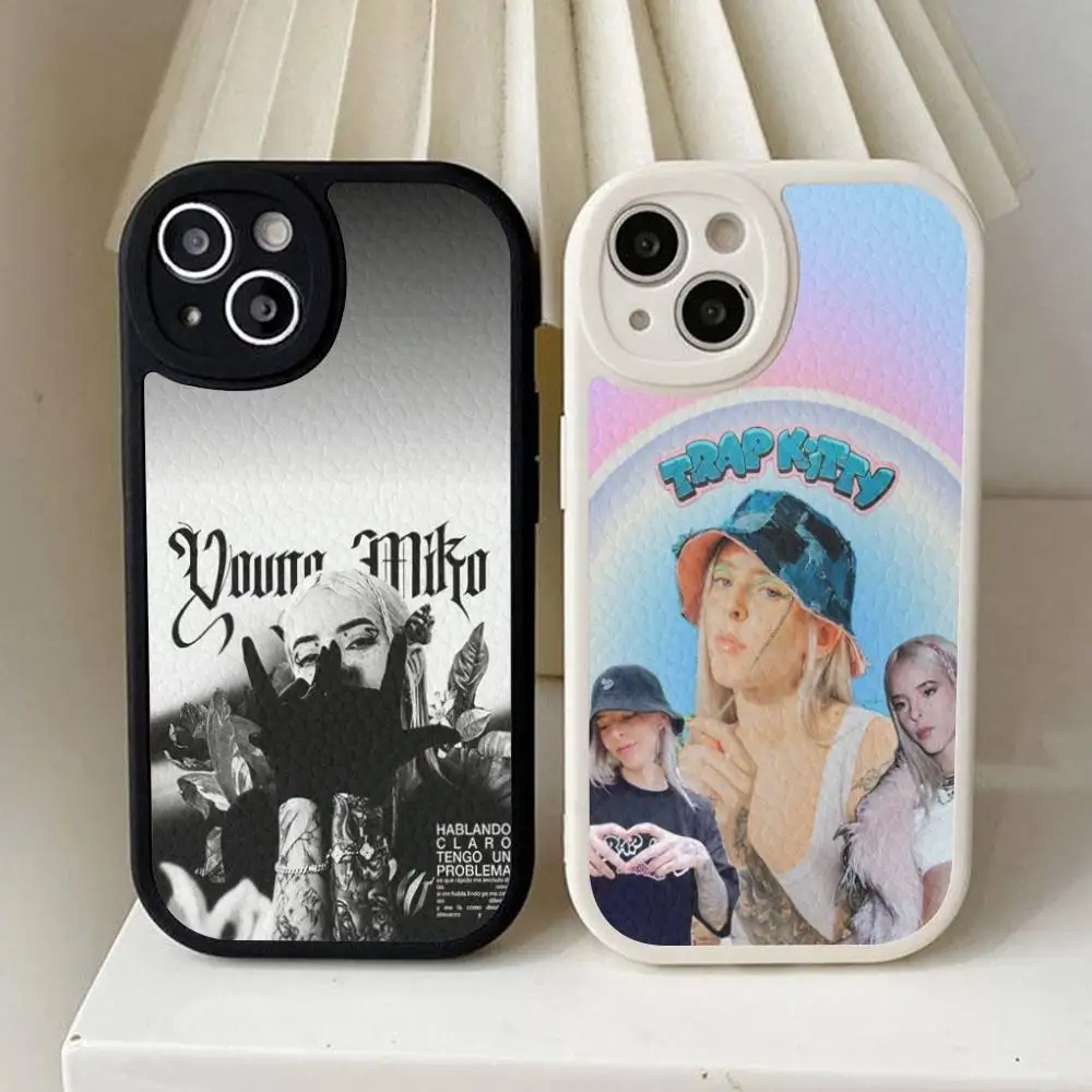 Funda de teléfono Singer Young Miko de cuero duro para IPhone 16 15 14 ...