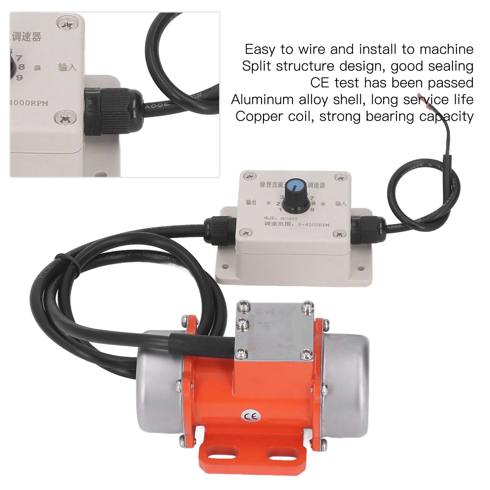 4000RPM Electric Vibrating Motor Adjustable Exciting Force Brushless DC ...