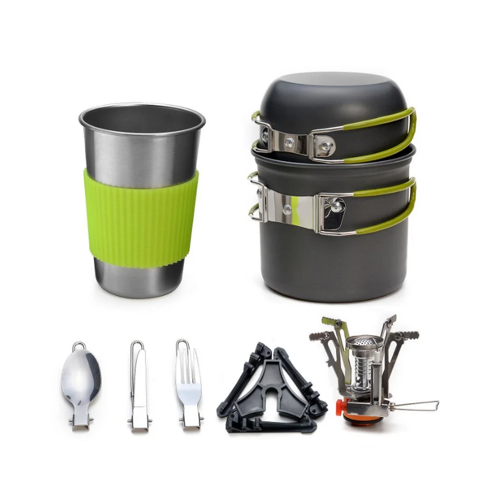 New Outdoor Hiking Cookware Set, 1-2 person Portable Cookware, Wild Pot ...