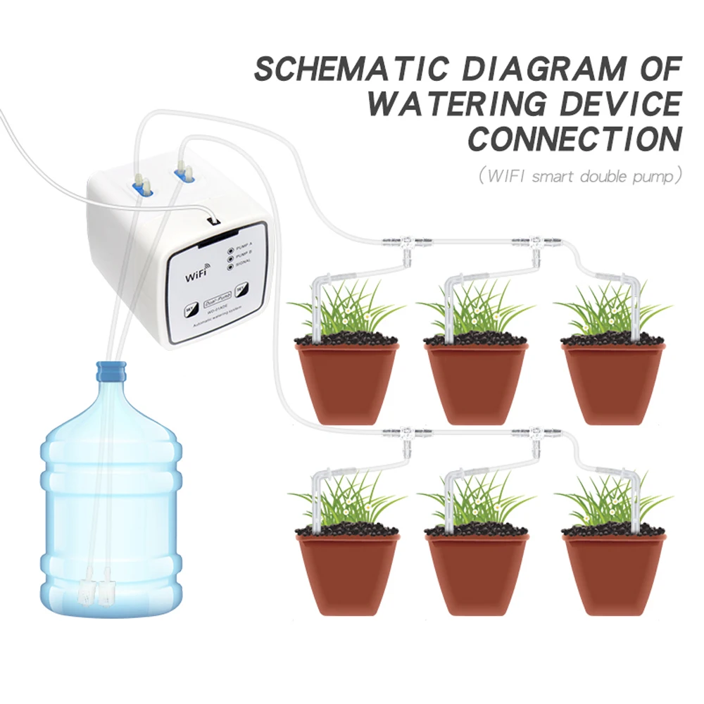 WIFI Intelligent Watering Device Double Pump Timed Automatic Drip ...