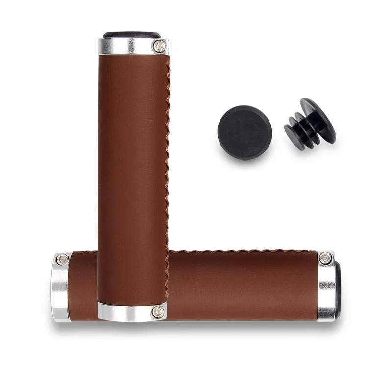 Folding Bike Lockable PU Leather Handlebar Cover Hand Sewn Mountain ...